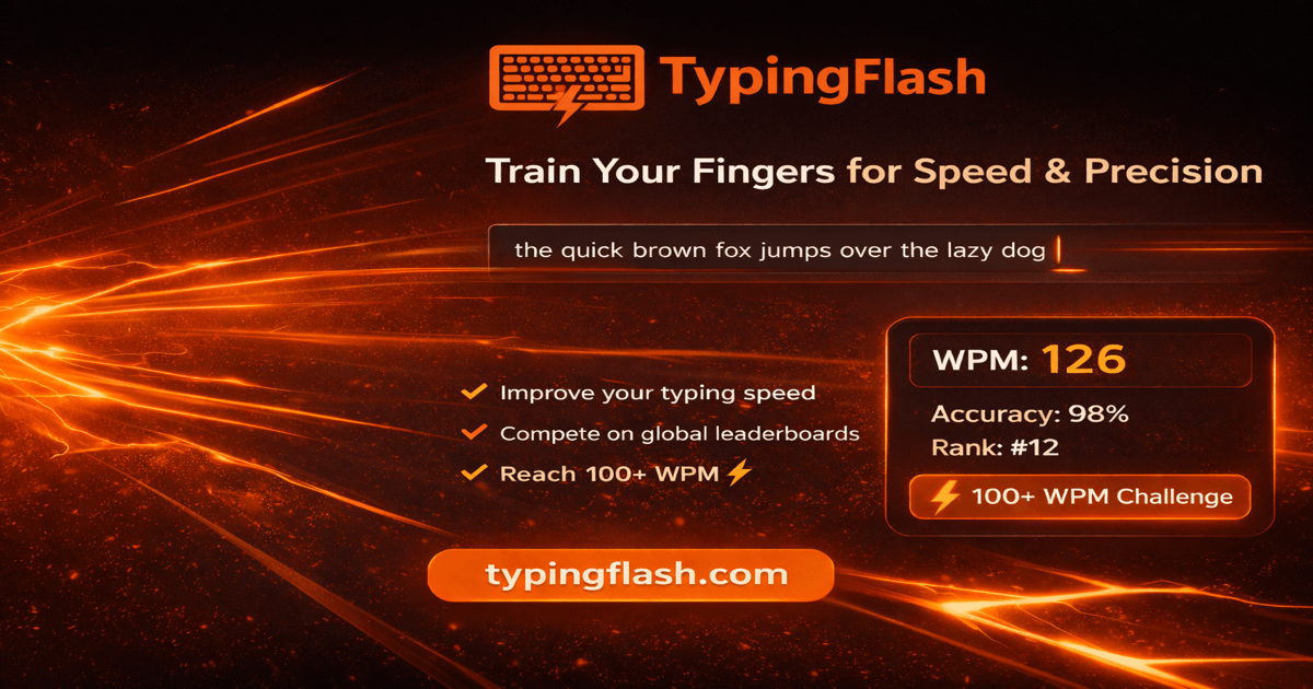 TypingFlash — Free Typing Test & Touch Typing Lessons